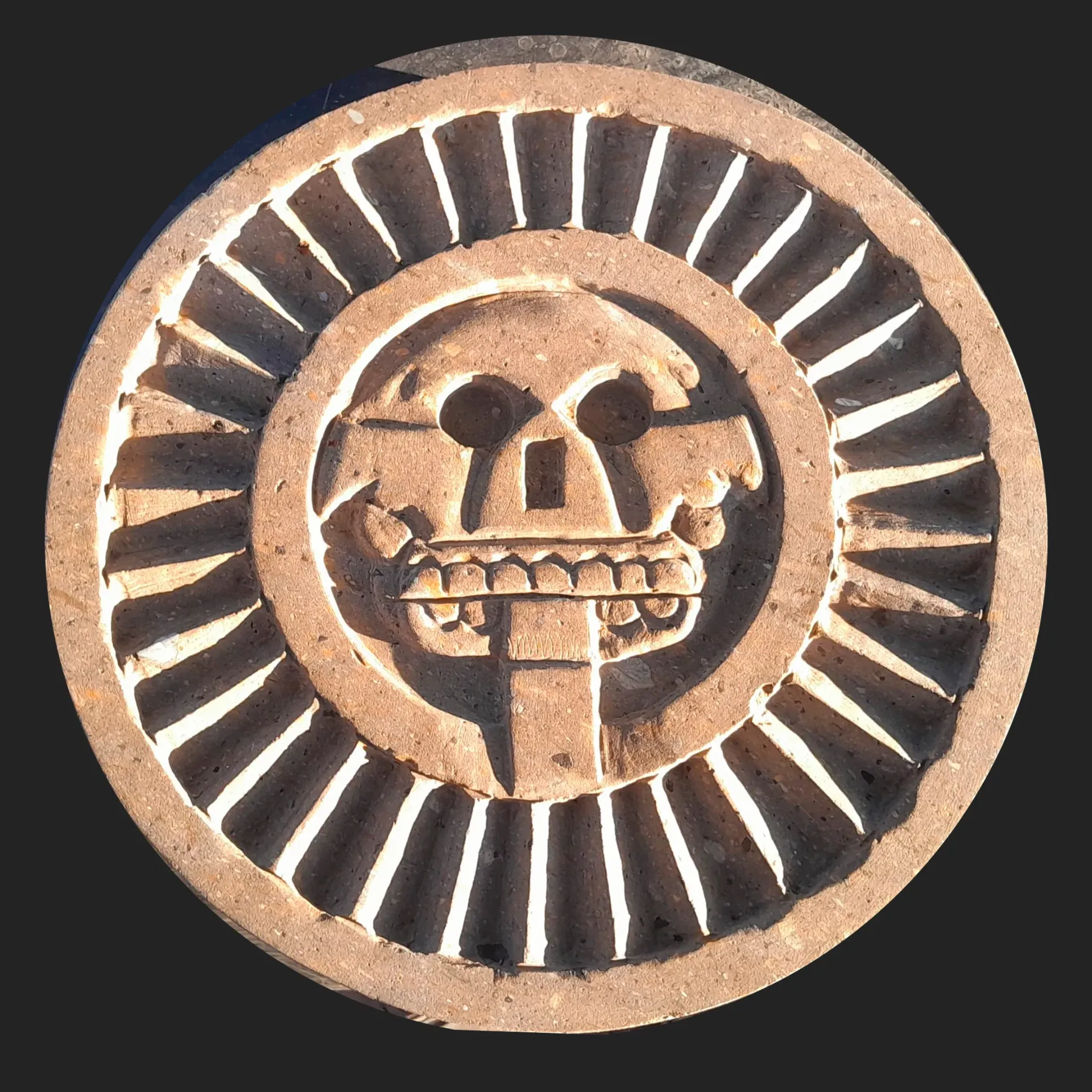 Mictlantecuhtli Disco De La Muerte Escultura En Piedra - 40cm ...